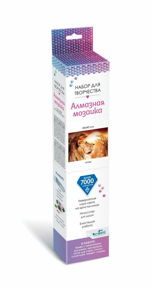 Алмазная мозаика Origami "Лев" 30х40 см, в коробке (7281)