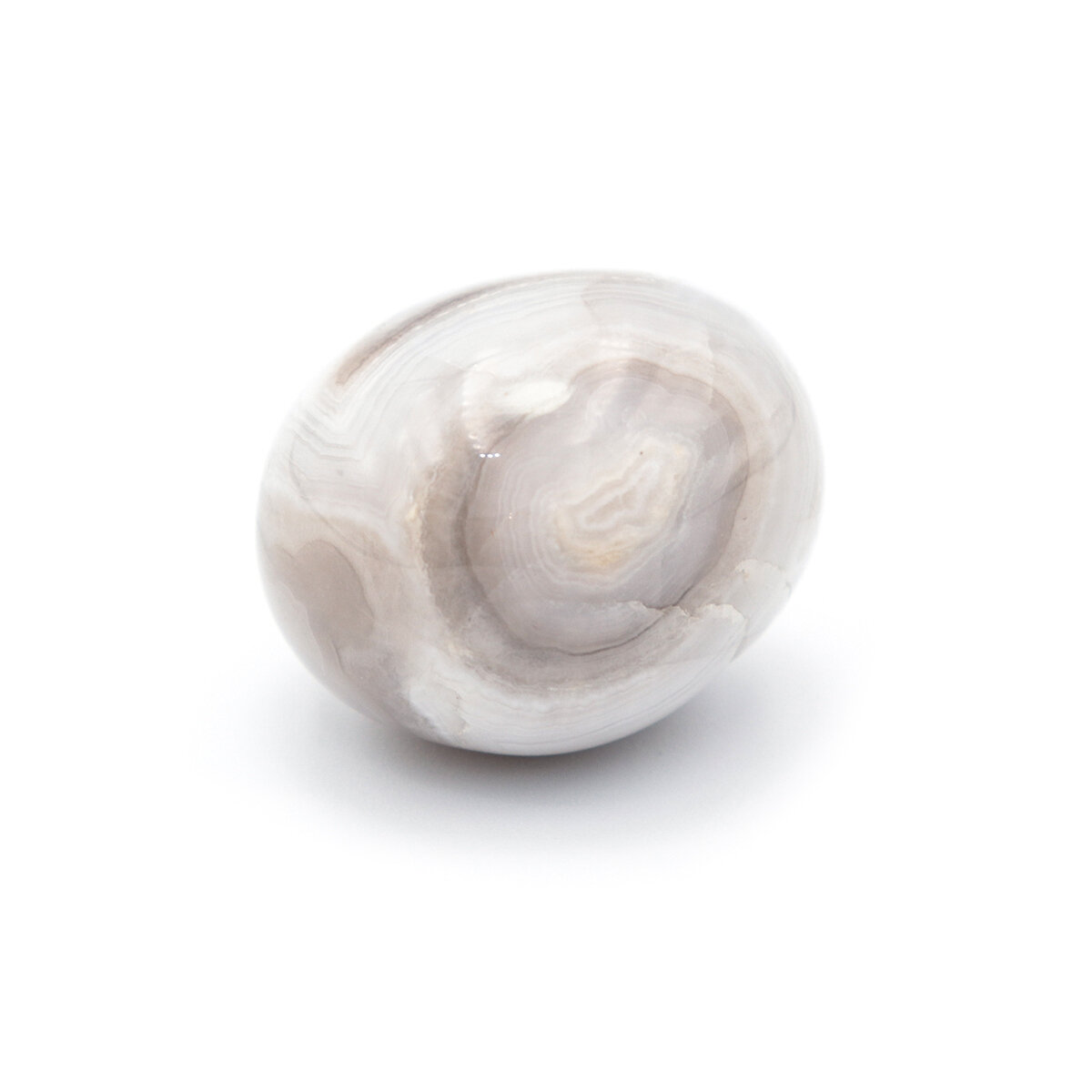 Серый Агат галтовка, натуральный камень/минерал (15-20 г, 22-27 мм)