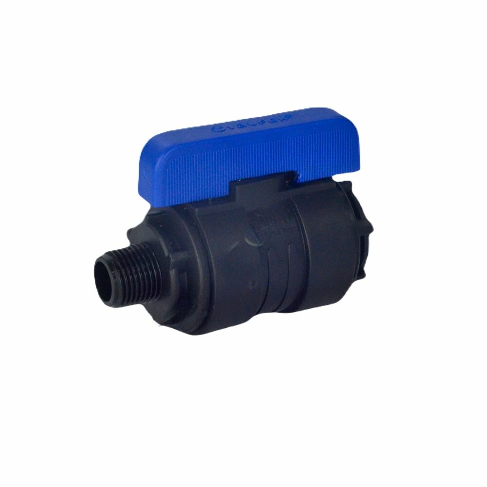Кран шаровой компрессионный ПЭ 1/2"x3/4" Ду 20 НР/ВР Ру16 VALFEX 1210020012034