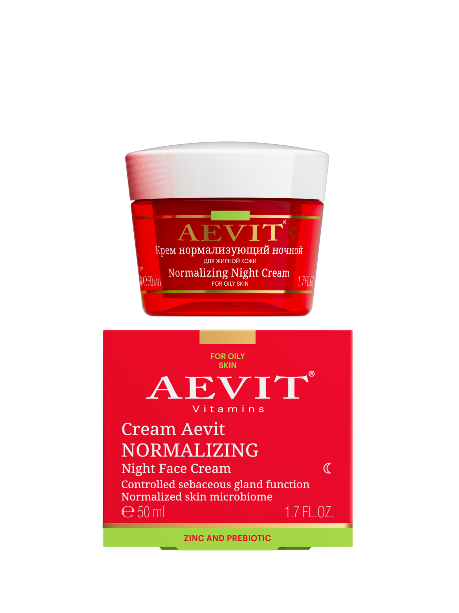 AEVIT Нормализующий крем для лица ночной для жирной кожи лица 50 мл