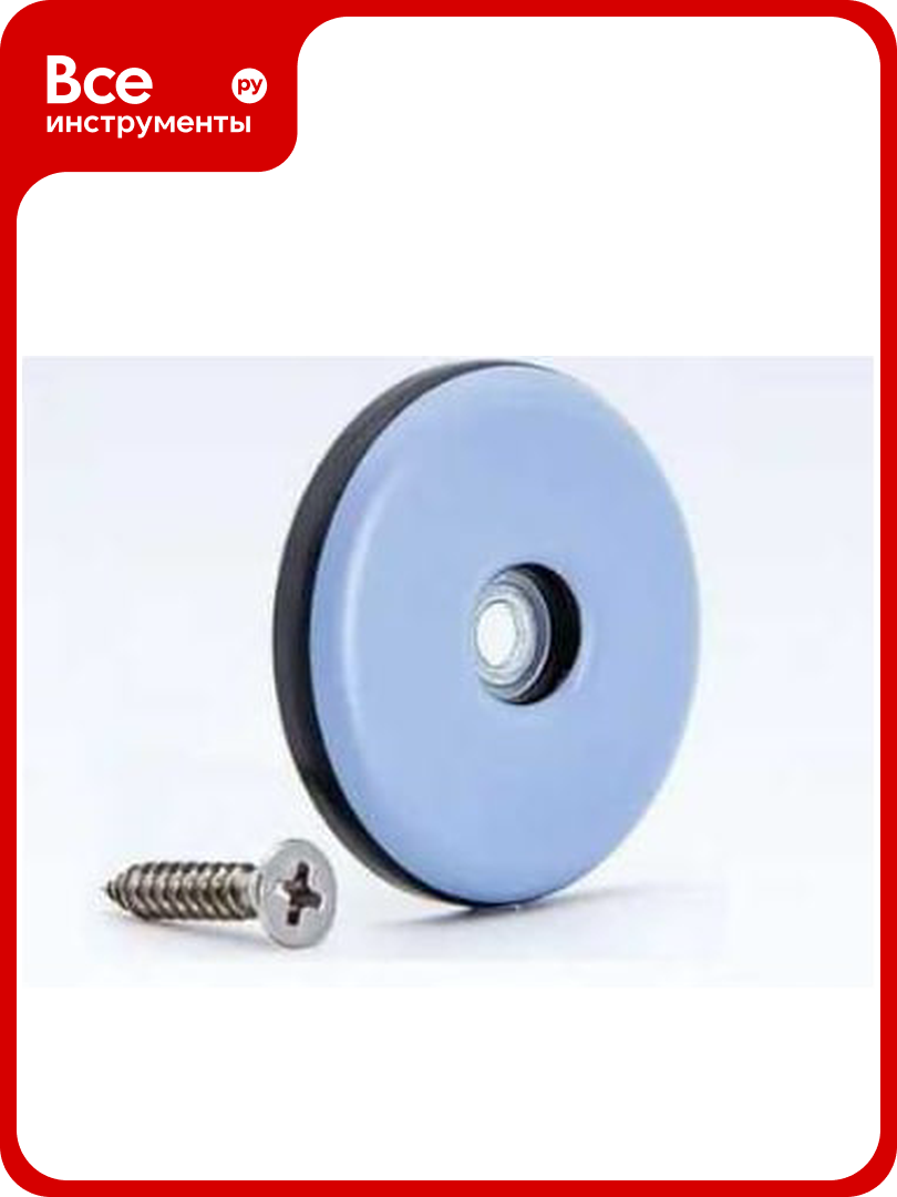 Подложка MFK-TORG птфэ с винтом , 30мм, 6 шт, серый 10539