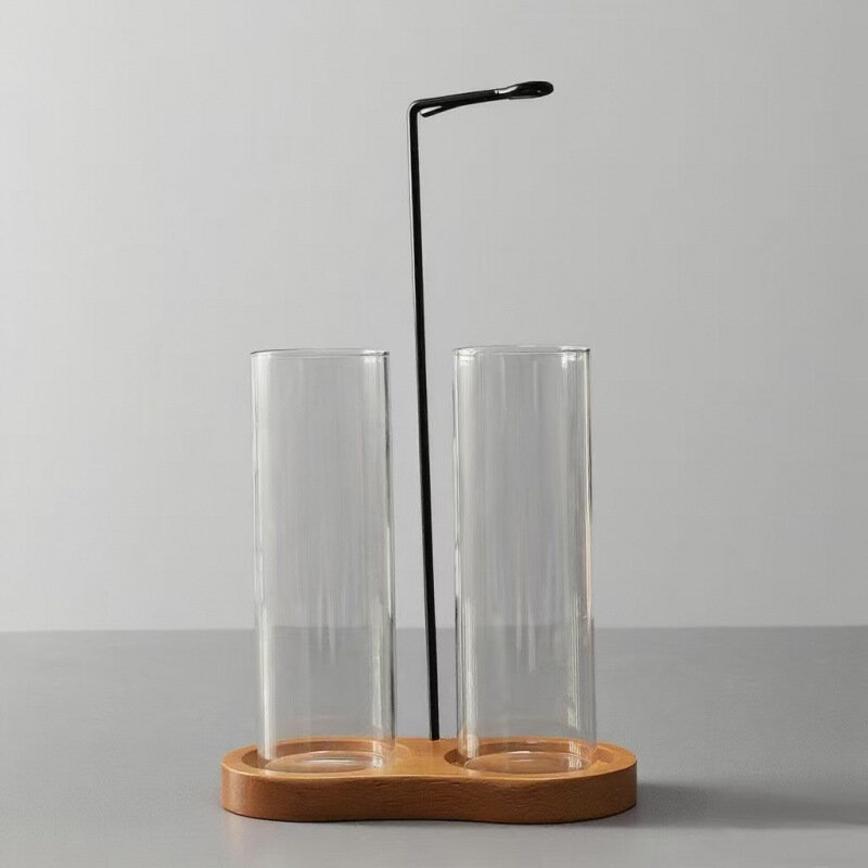 8-образный ароматический горелка из массива дерева, резиновое дерево, стеклянная ароматерапевтическая горелка, современный простой держатель для благовоний из сандалового дерева и агарового дерева, зажим для благовоний, палочка для благовоний