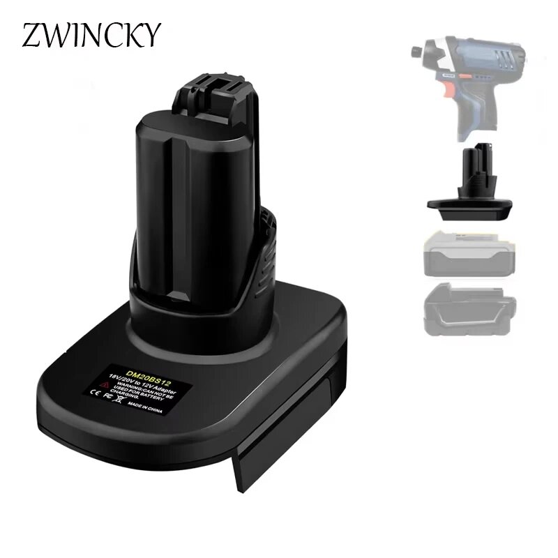 Адаптер батареи ZWINCKY для Bosch 12В, Milwaukee 18В, Dewalt 20В