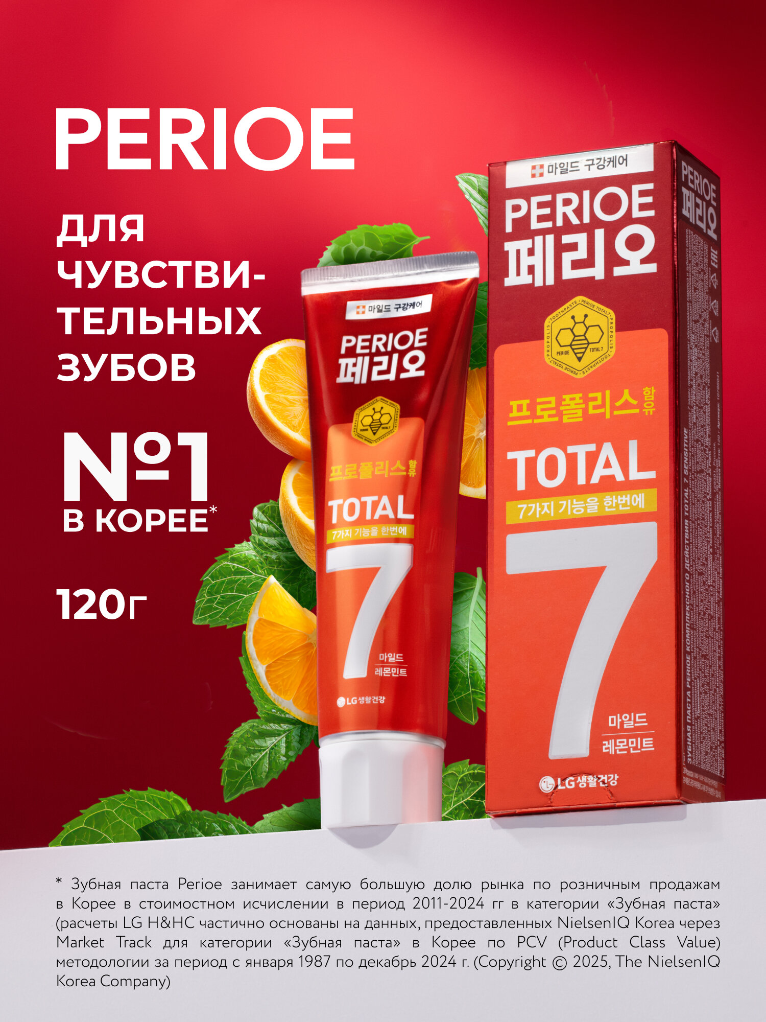 Зубная паста PERIOE комплексного действия Total 7 sensitive 120 г КУ