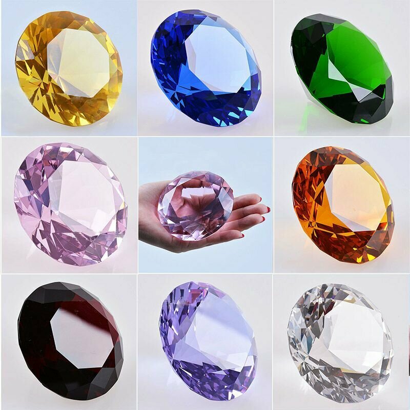 Игрушка из драгоценных камней, кристалл, цветной камень, детский алмаз, прозрачный, 5 см, большой стеклянный кристалл, украшение, подарок для детей