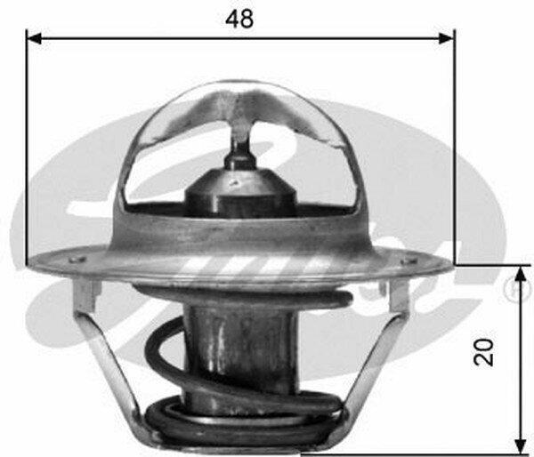 Термостат ож GATES th00391g2 412856 Y6JB C 5414465115035 VW Polo, Passat, Derby, Golf I-II, Jetta/ AUDI 50 74-78, AUDI 80 78-81