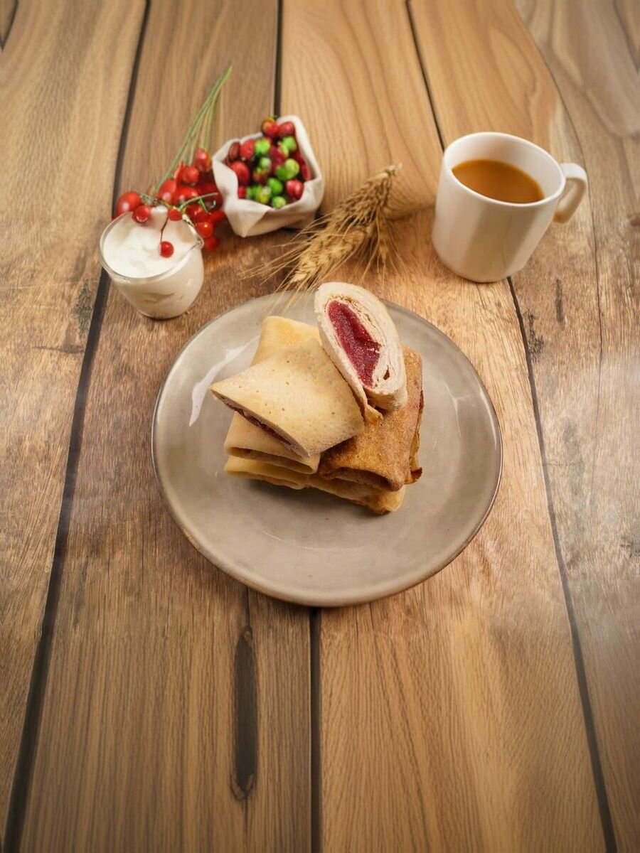 Блинчики с конфитюром "Вишня" 500 гр, Ферма Евгения Рошаля, замороженные