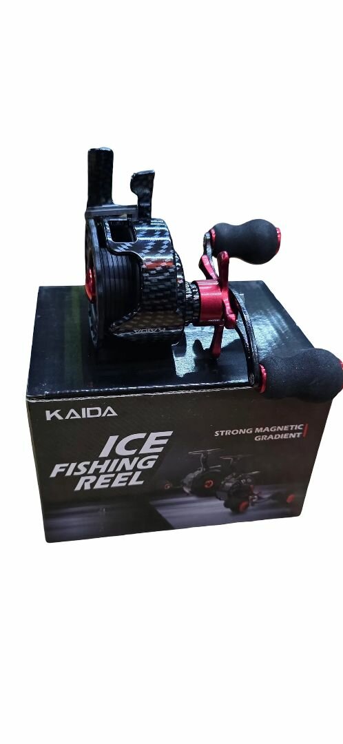 Катушка мультипликатор зимний Ice Fishing Reel от фирмы KAIDA LG60L-B, ручка левая