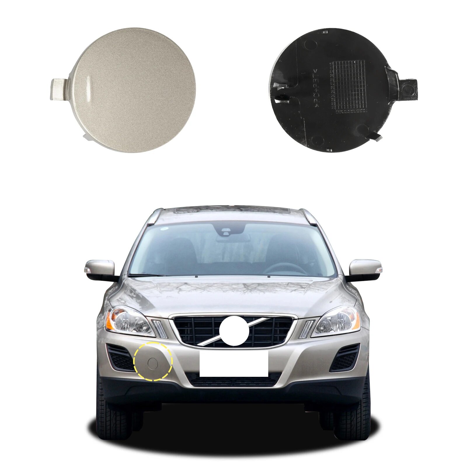 Крышка бампера Volvo XC60 2009-2013, Seashell Gray, правая
