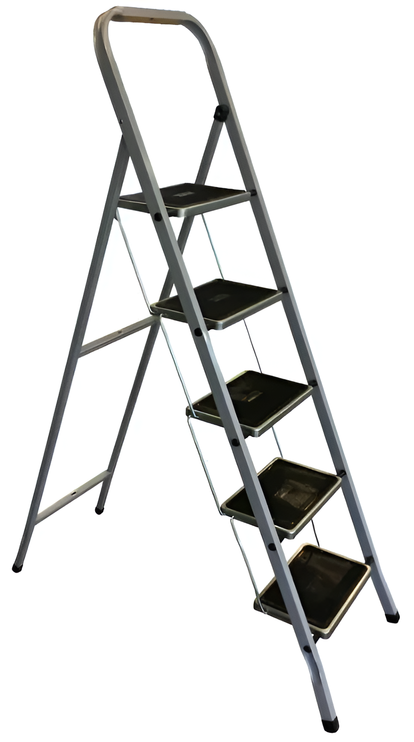 Универсальная стремянка Perilla Класс Плюс 5 ступеней, сталь, серый