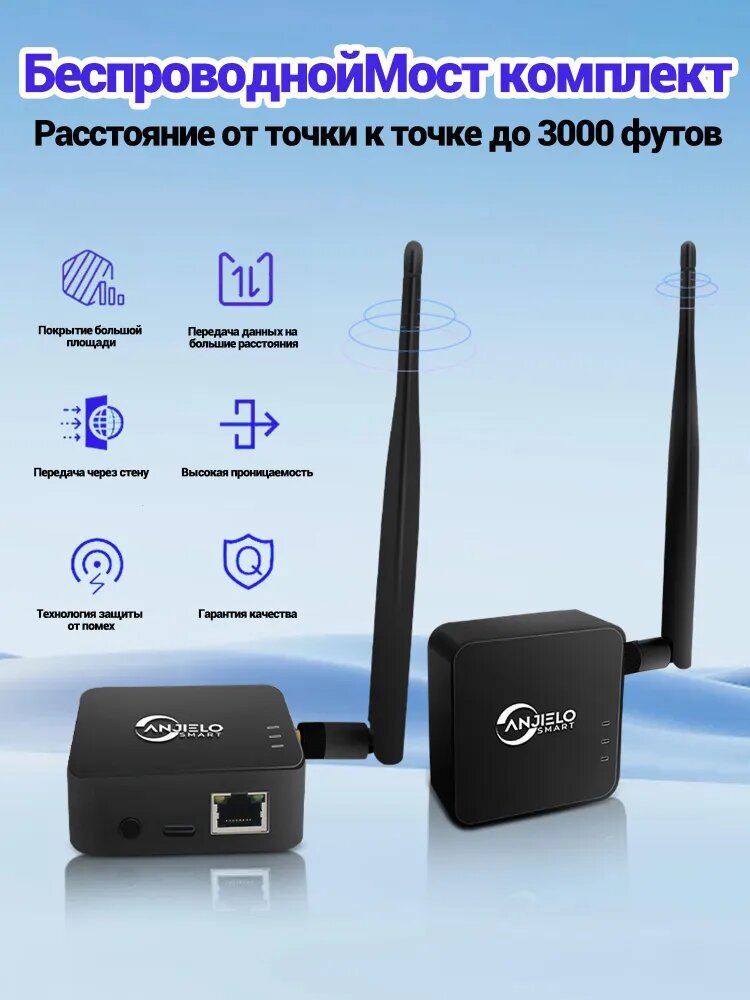 Новый Беспроводной сетевой мост WIFI Halow Bridge протяженностью 1 км с интерфейсом Type C для проникновения в стену 5dBi