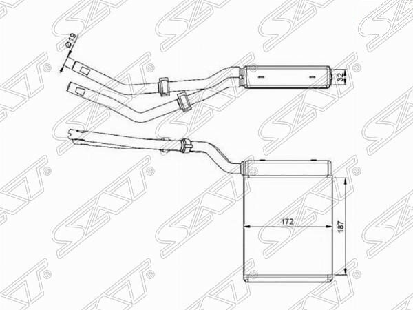 Радиатор отопителя салона SAT ST-MZV7-395-0 Mazda 3 03-09 / Axela 03-09