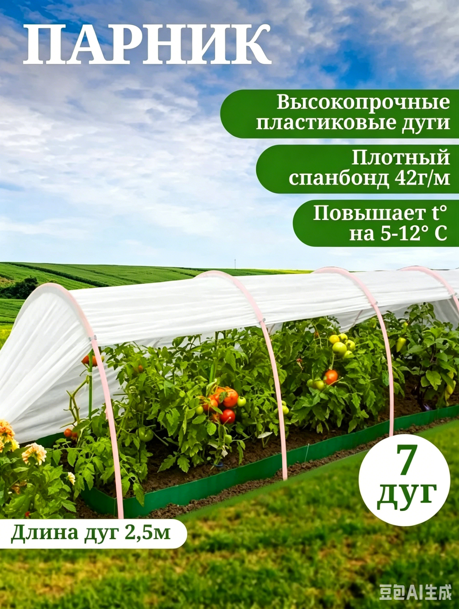 Парник, теплица арочная A984911369735 6х2, ABS пластик