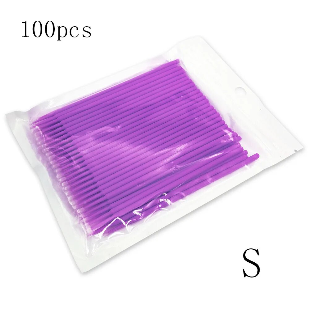 MOONLILY Одноразовые микрокисти для наращивания ресниц 100 шт Purple