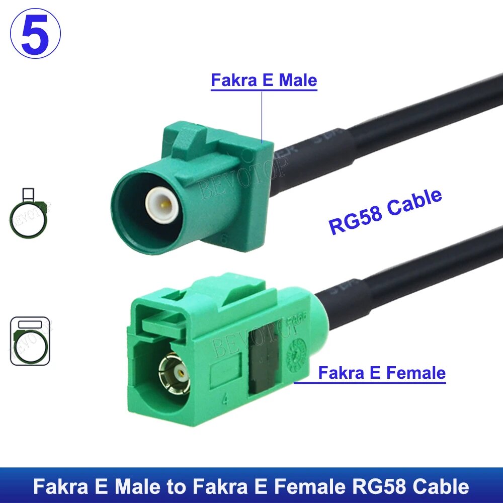 RG58 Fakra E Male to Fakra E Female кабель