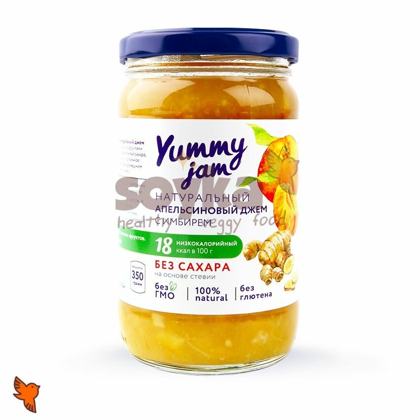Джем апельсиновый с имбирем без сахара Yummy Jam, 350г