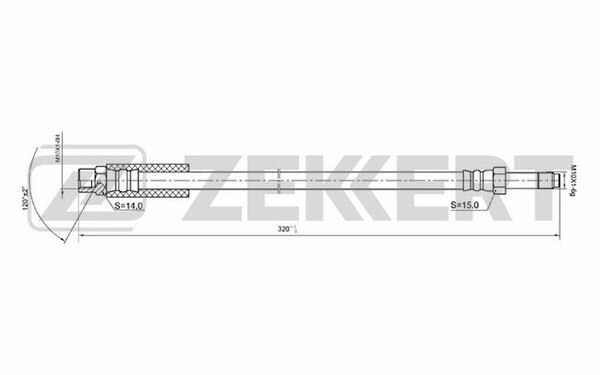 Zekkert Шланг тормозной задний для BMW 5 (E39) 95-