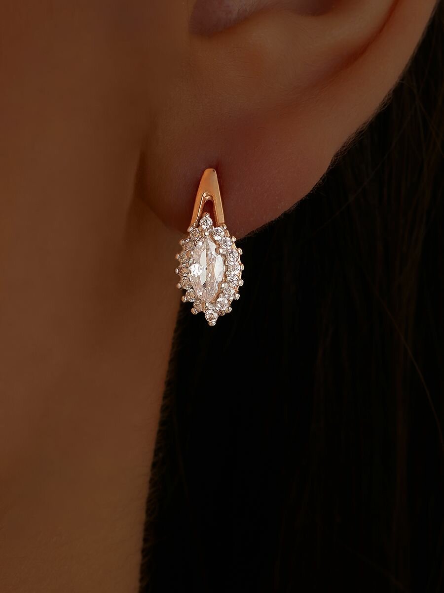 Серьги, 925 проба, фианит