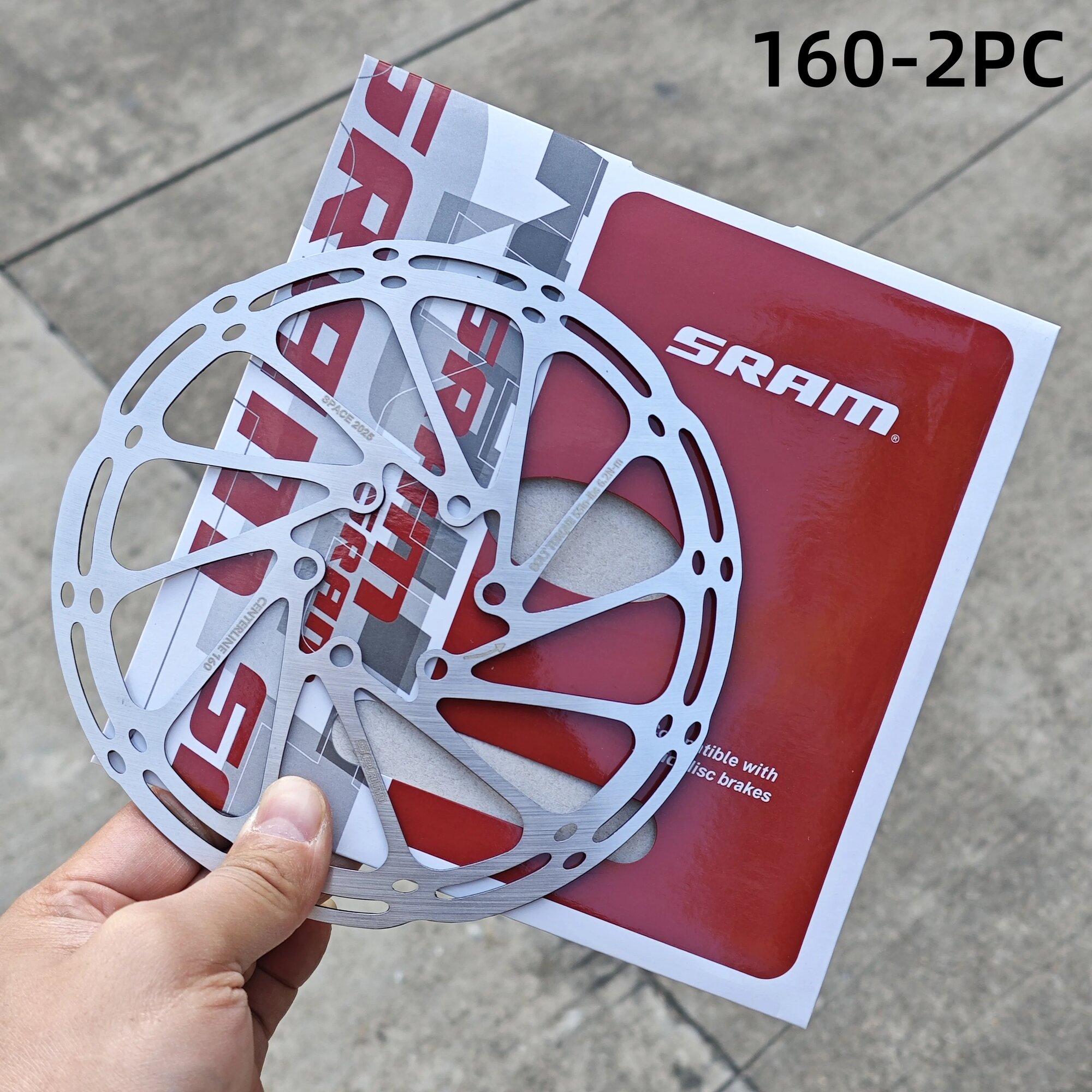 Гидравлический дисковый тормозной ротор SRAM Centerline 140/160/180 мм Красный, 160mm 2pc box