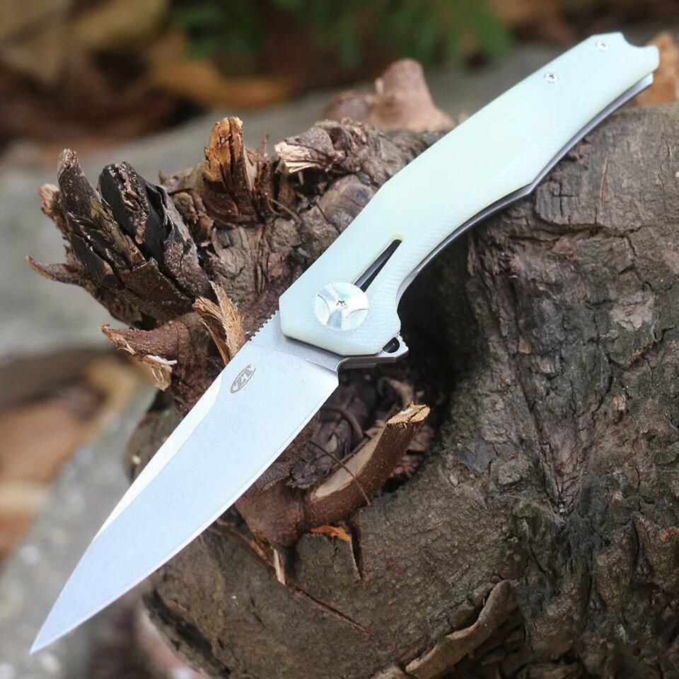 Складной нож ZT 0707 с клинком Drop Point, клинок из стали D2, рукоятки из углеродного волокна G10, для выживания на природе, карманный нож EDC, подарок.