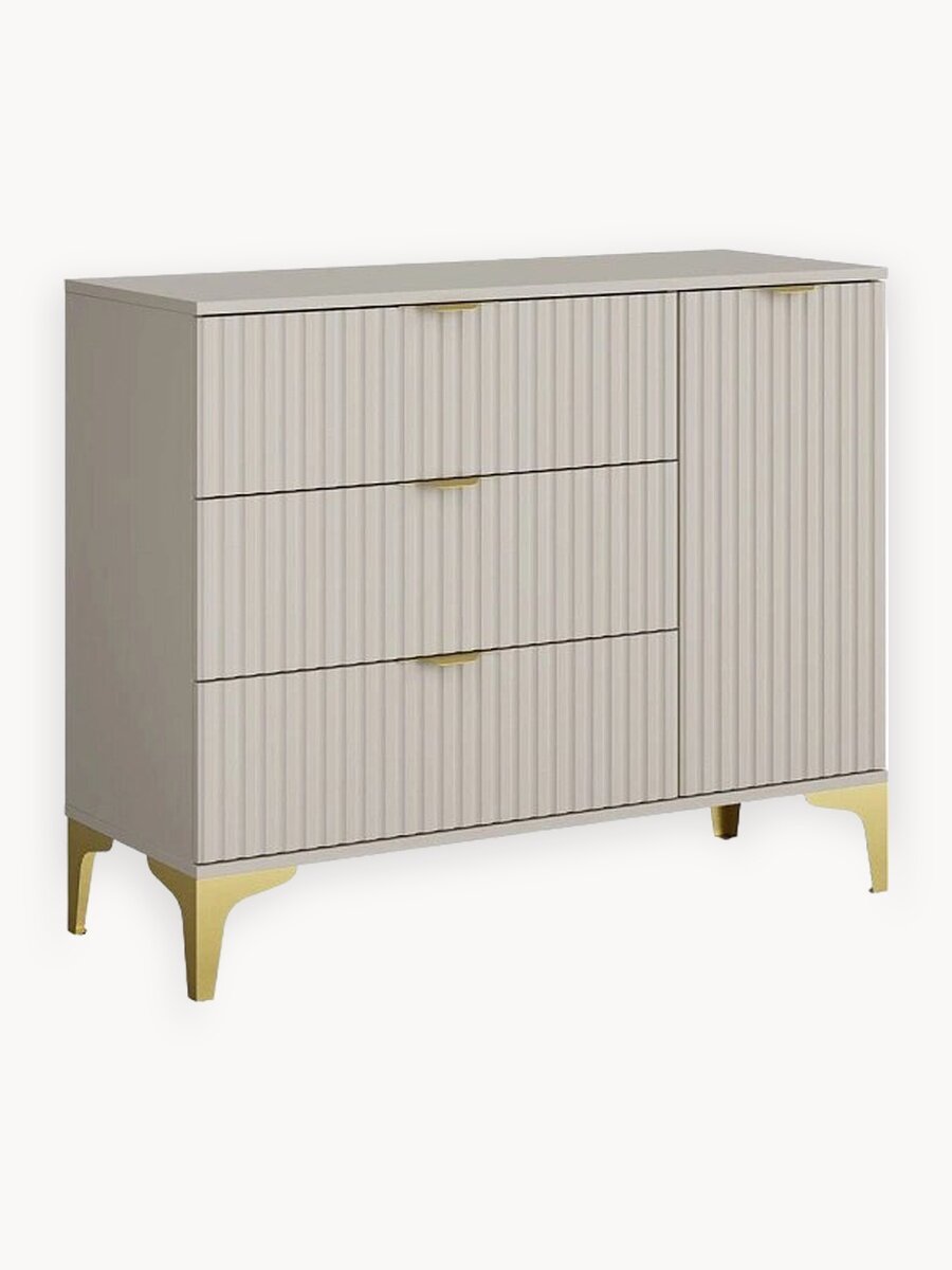Комод Ridberg ANDRE 3Я/1Д (Cashmire/Gold)