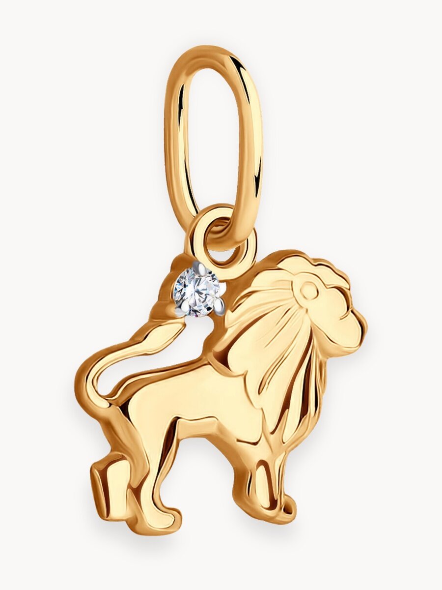 Подвеска Diamant online, красное золото, 585 проба, фианит