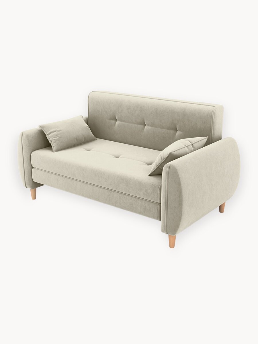 Диван раскладной для дома, диван-кровать в детскую, Твикс, 120х200, белый (слоновая кость)