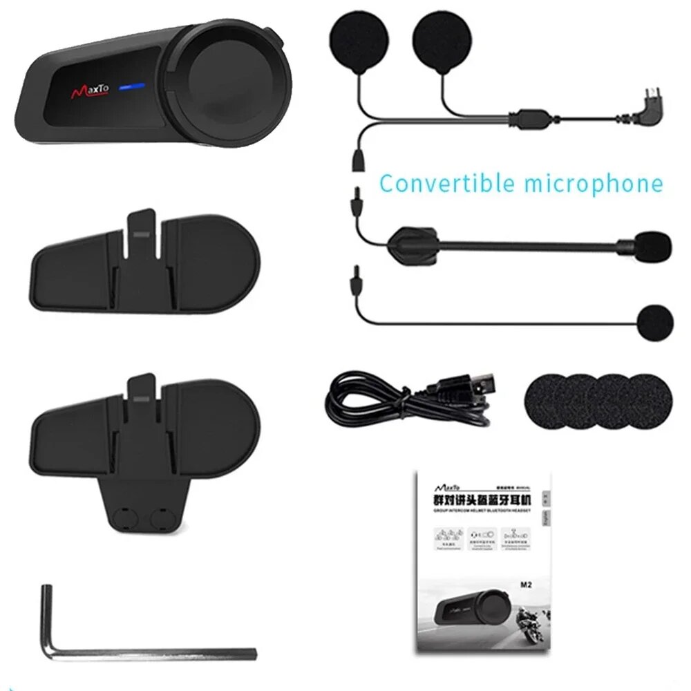 Мотогарнитура Maxto M2 Bluetooth 5.0, Цвет: 1PC M2