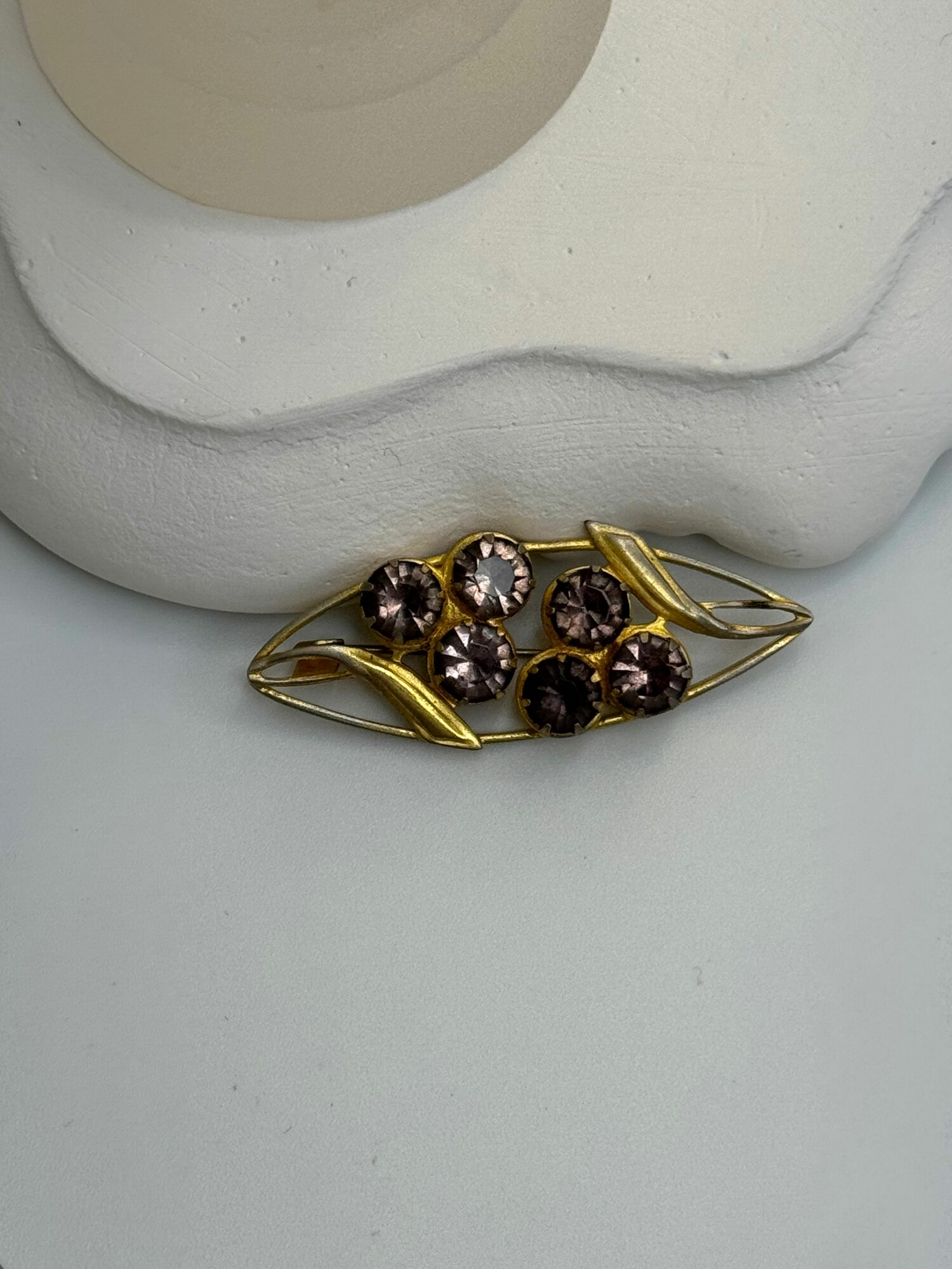 Советская винтажная позолоченная брошь, клеймо