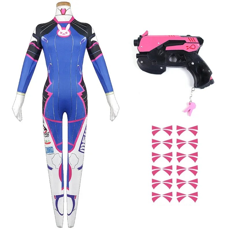 Женский косплей костюм D.Va из Overwatch XL, Dva clothes gun suit