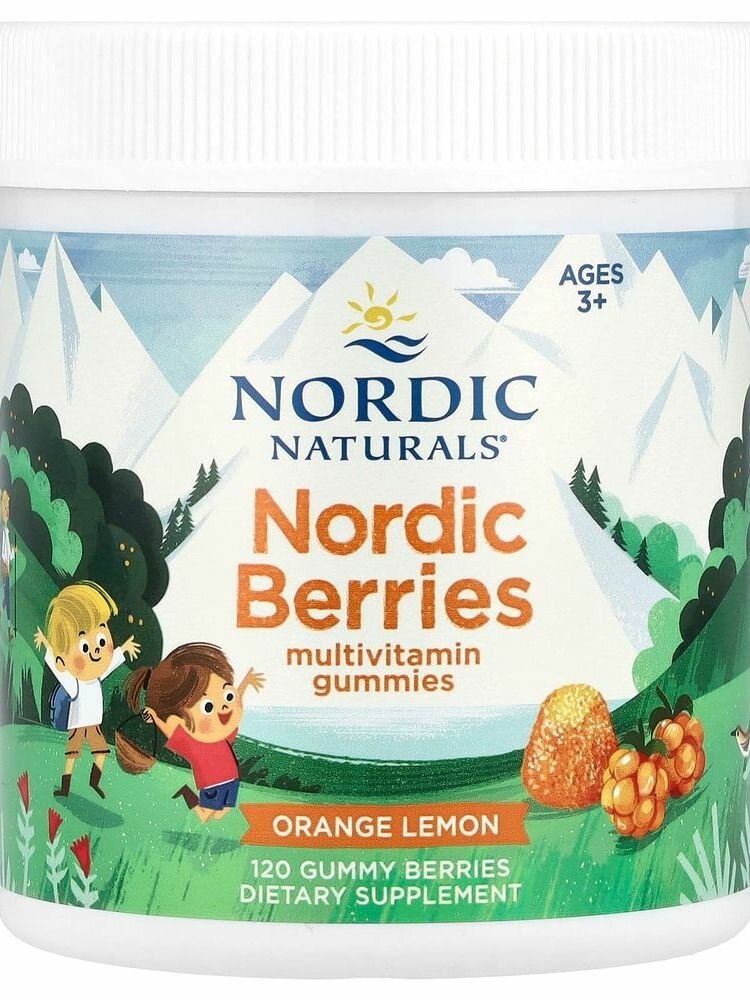Детские жевательные мультивитамины, от 3 лет, со вкусом апельсина и лимона, 120 жевательных таблеток, Nordic Naturals