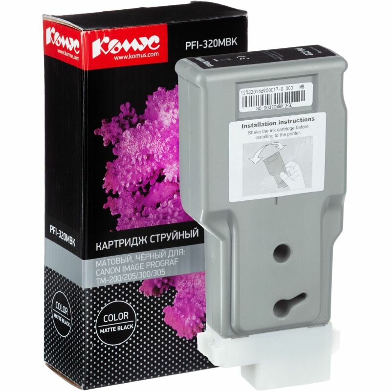 Картридж струйный Комус PFI-320MBK (2889C001) черный матовый для TM-200/205/300