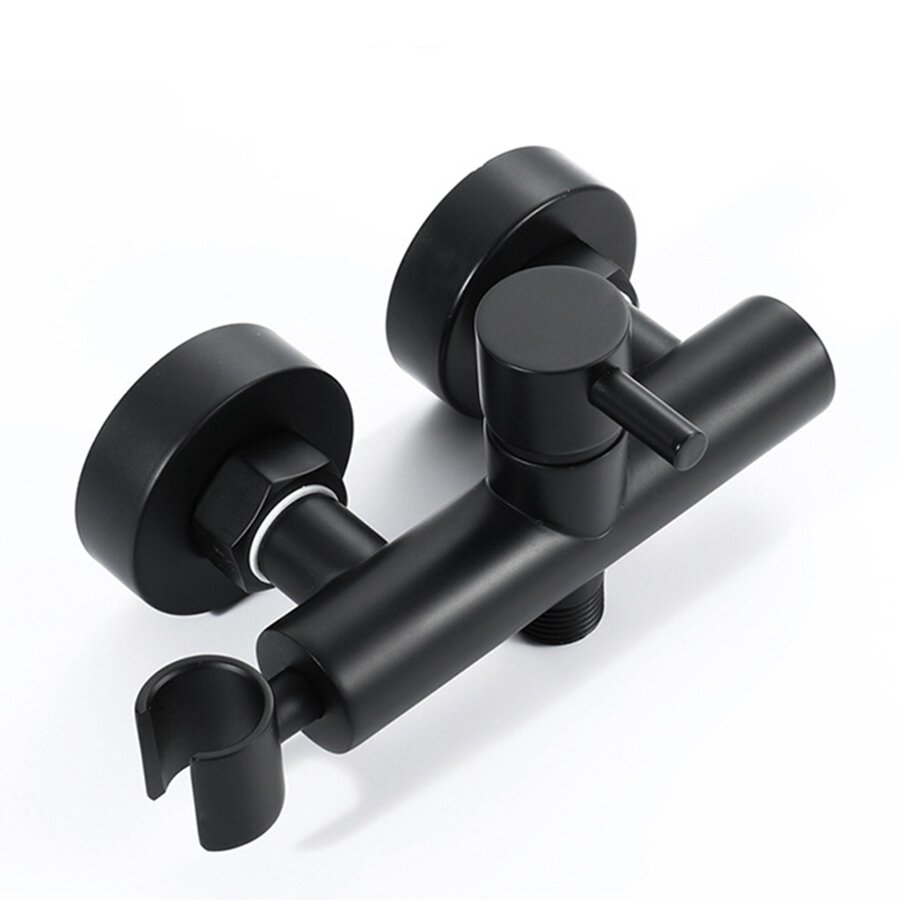 FLYEER 2020 Black Copper Bidet Sprayer Ручная душевая лейка для биде с круглым смесительным клапаном и набором шлангов из нержавеющей стали длиной 1,5 м