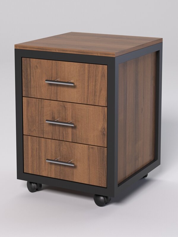 Тумба подкатная НТ-330 "стронг" в стиле лофт, Орех. Производитель товара - компания Westcom.