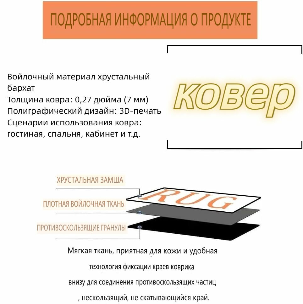 Майнкрафт Ковер с принтом, Ковер из мультфильма "Майнкрафт", хрустальный бархатный коврик для пола，60*90CM — фото 1