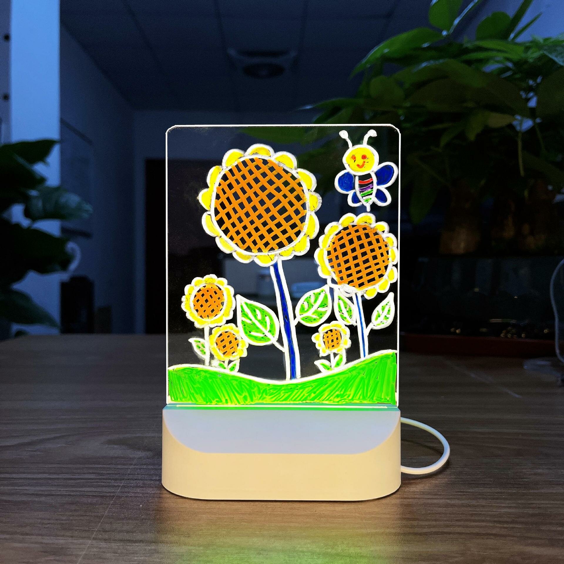 Доска для рисования J-36, с подсветкой, белая ручка в комплекте