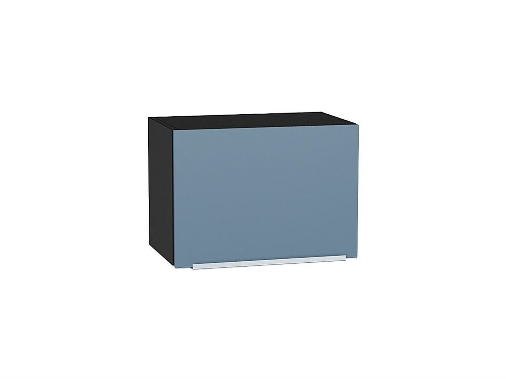 VVT Шкаф верхний горизонтальный Фьюжн Graphite, Silky Blue, 360, 500 В*Ш*Г 358*500*320, фасад МДФ Silky Blue, корпус Graphite Silky Blue