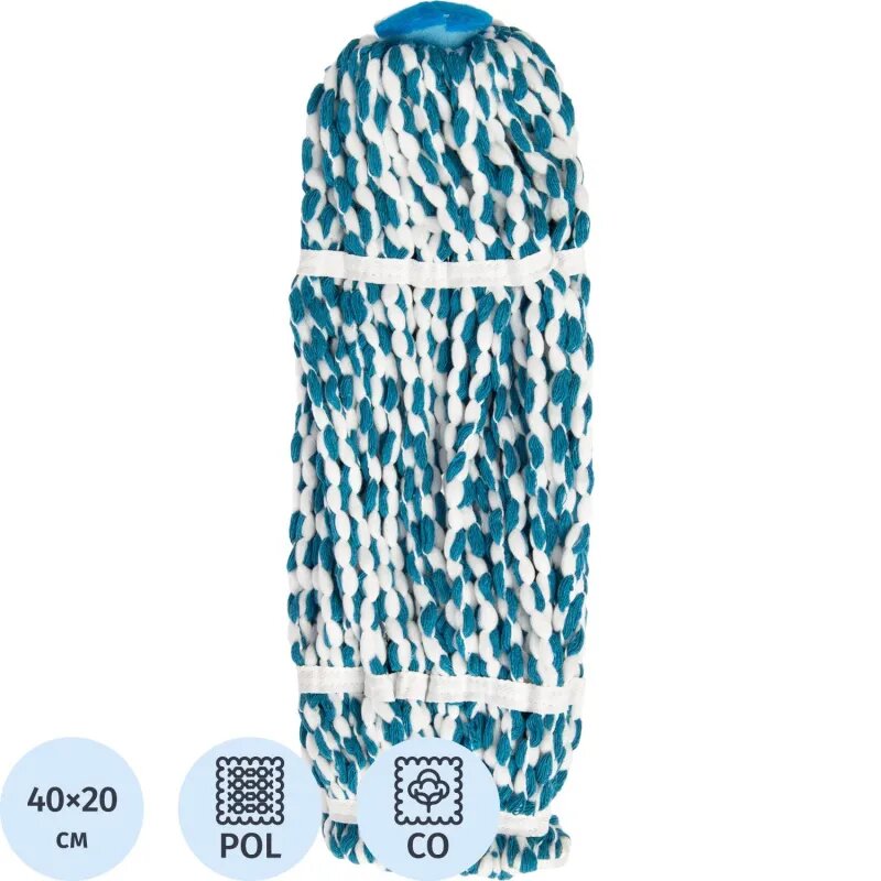 Насадка МОП для швабры TWISTClass с отжимом из хлопка и микрофибр 77161 2064446