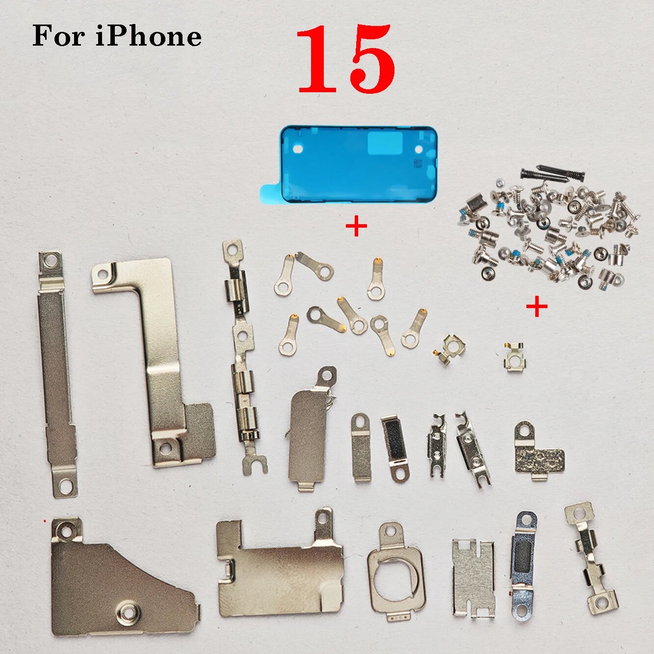 Полный внутренний небольшой металлический держатель, детали кронштейна + полный комплект винтов, защитная пластина для iPhone 12, 13, 14, 15, Mini Pro Max 14 15 Plus For iPhone 15