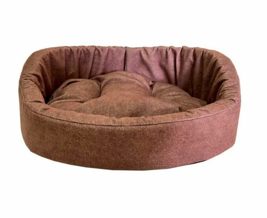 HOMEPET Диванчик для домашних животных Leather №4, Микровелюр, Мокка, 64 см х 50 см х 18 см