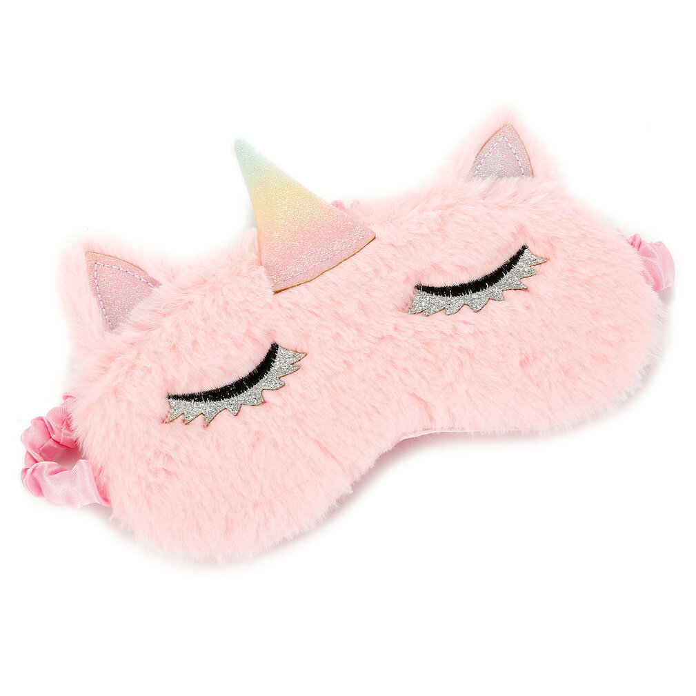 Единорог плюшевая маска для сна Вышитые ресницы Мультяшная затененная маска для глаз с завязанными глазами