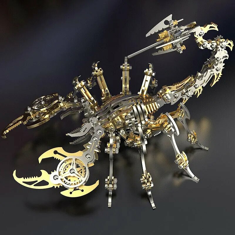 Цветная металлическая модель 3D пазл DIY сборка подарок Модель скорпиона, Золотой скорпион