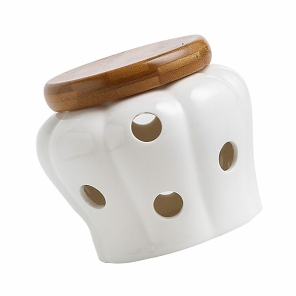 Элегантная керамическая банка для хранения с крышкой, полый контейнер для чеснока и имбиря, коробка для конфет