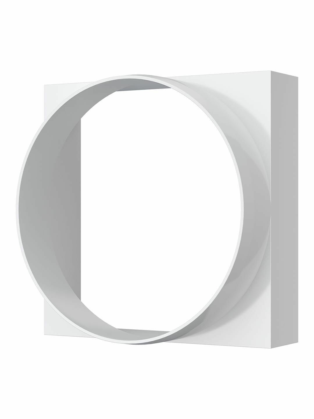 Переходник КВ D100 100x100 пластик ERA, белый, для соединения воздуховодов