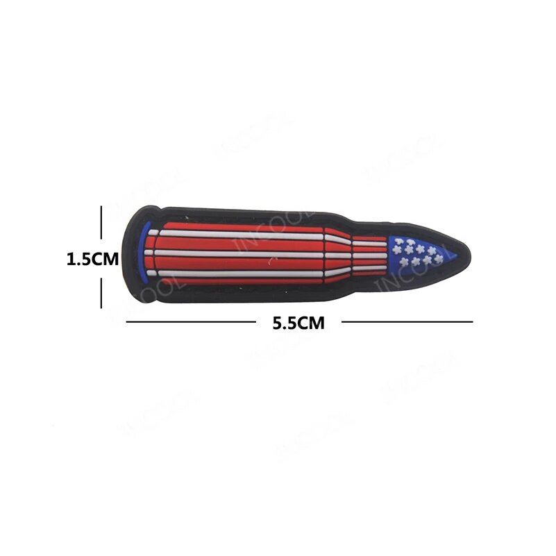 Патч тактический пуля, красный, 5.5x1.5 см, PVC Hook