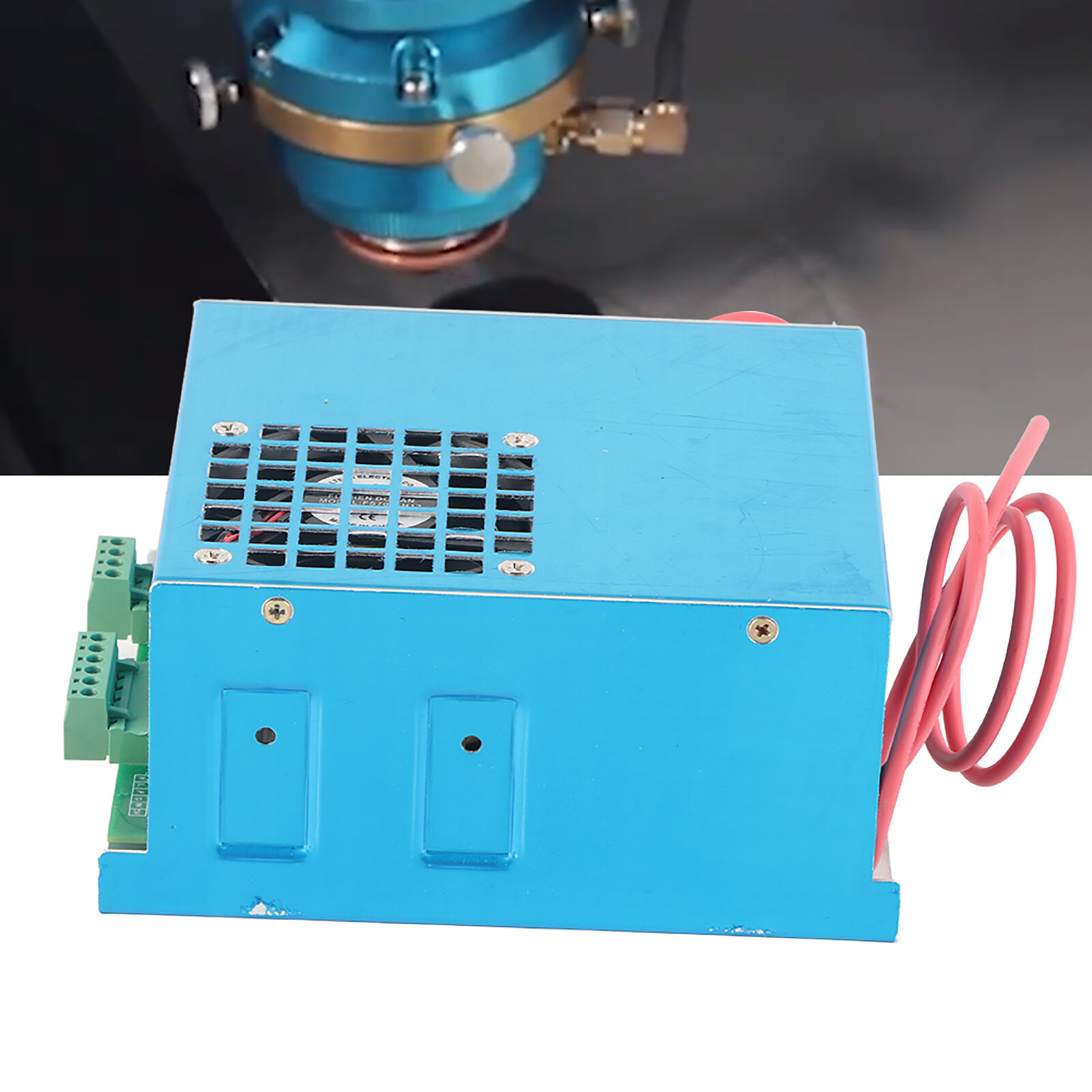 Блок питания для лазерной трубки 50W из алюминиевого сплава для машины для гравировки и резки лазером, входное напряжение AC 220V/AC 110V (с переключателем регулировки), максимальное выходное напряжение 22KV, максимальный выходной ток 22mA