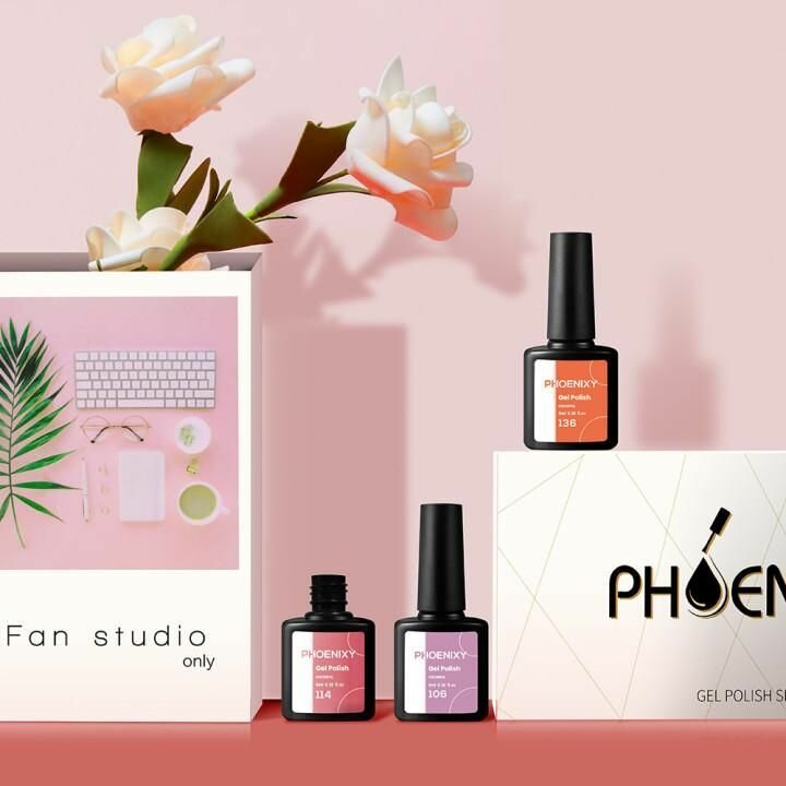 PHOENIXY/20 шт. набор гель-лаков для ногтей УФ-светодиодный набор для замачивания гелей для дизайна ногтей маникюрный салон
