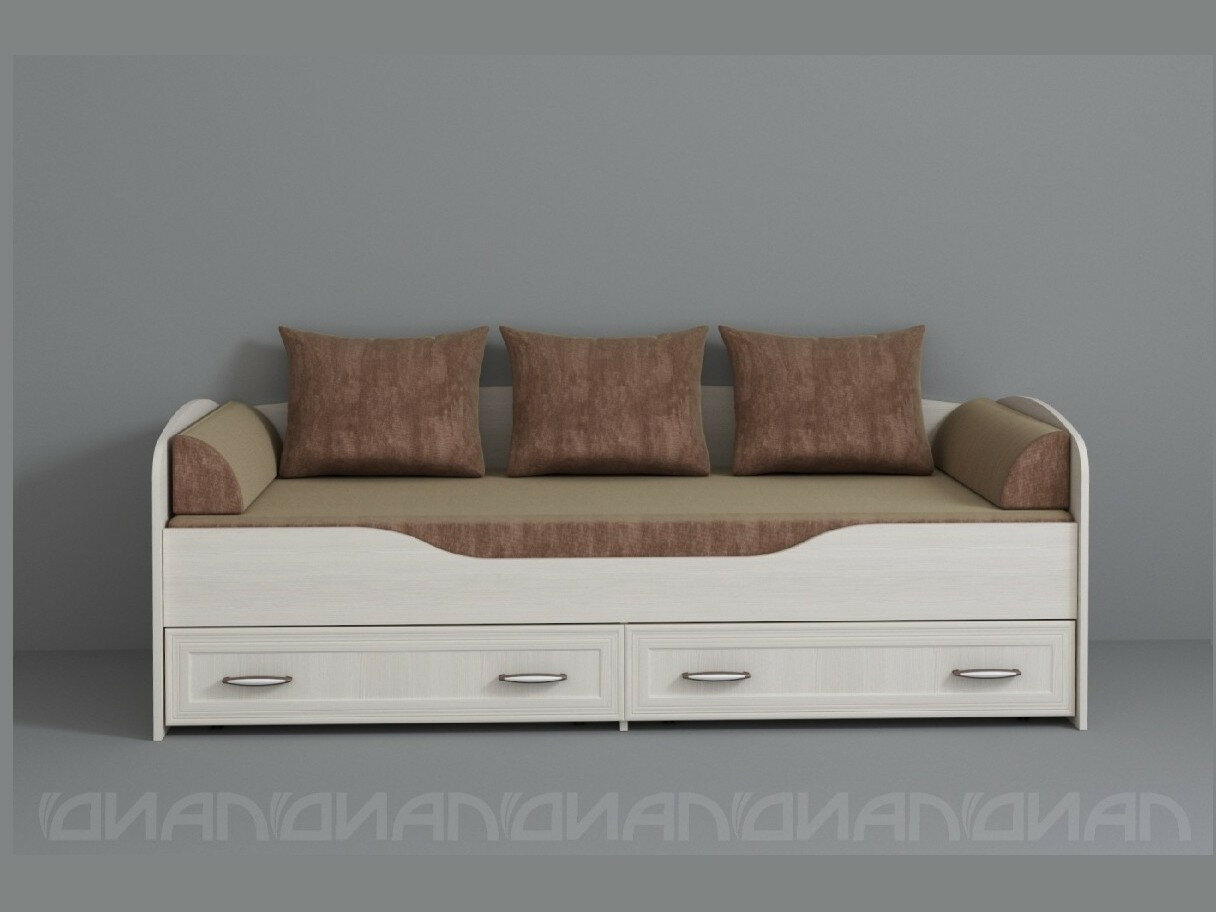 Подростковая Кровать 80х190, современная, с выдвижными ящиками, белый