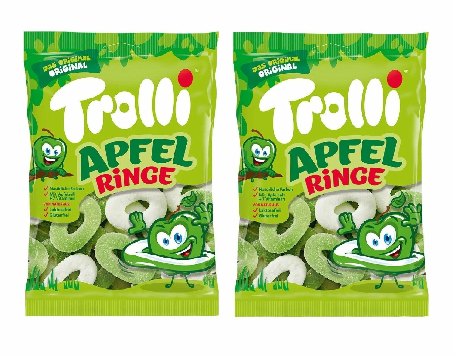 Мармелад Жевательный TROLLI Apfel Ringe яблочные колечки, 2 шт. по 150 гр. (Германия)
