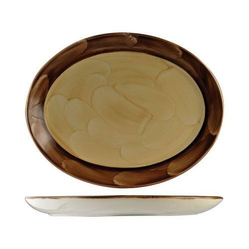 Блюдо овальное "Пепперкорн", фарфор, высота 20, длина 300, ширина 235мм, коричнев, бежев.